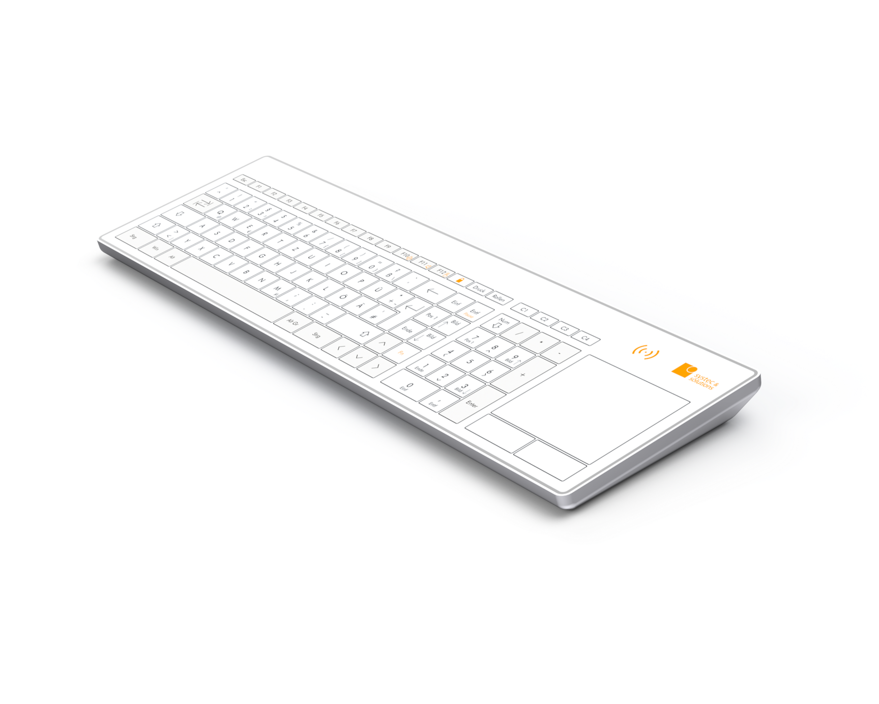 Glass and membrane keyboards for cleanrooms